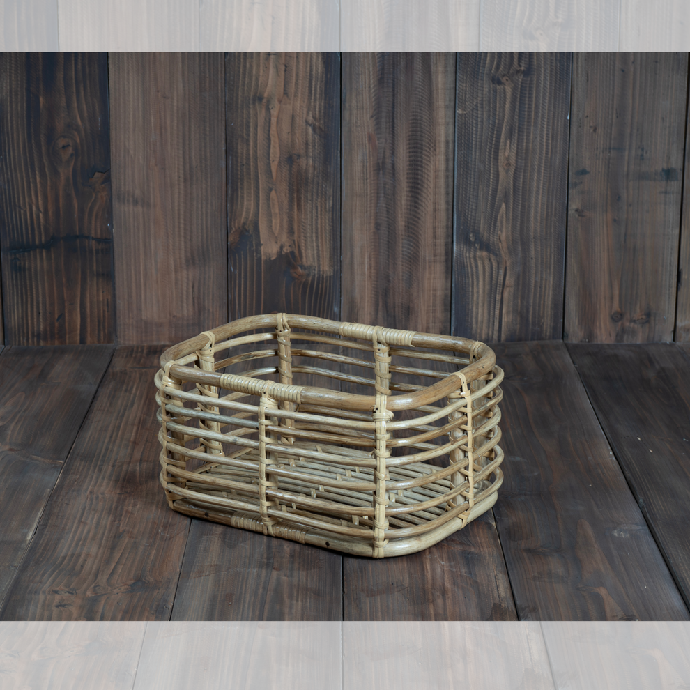 Rustic Cane Basket Prop | Newborn Photoshoot – Caramel Carves props
